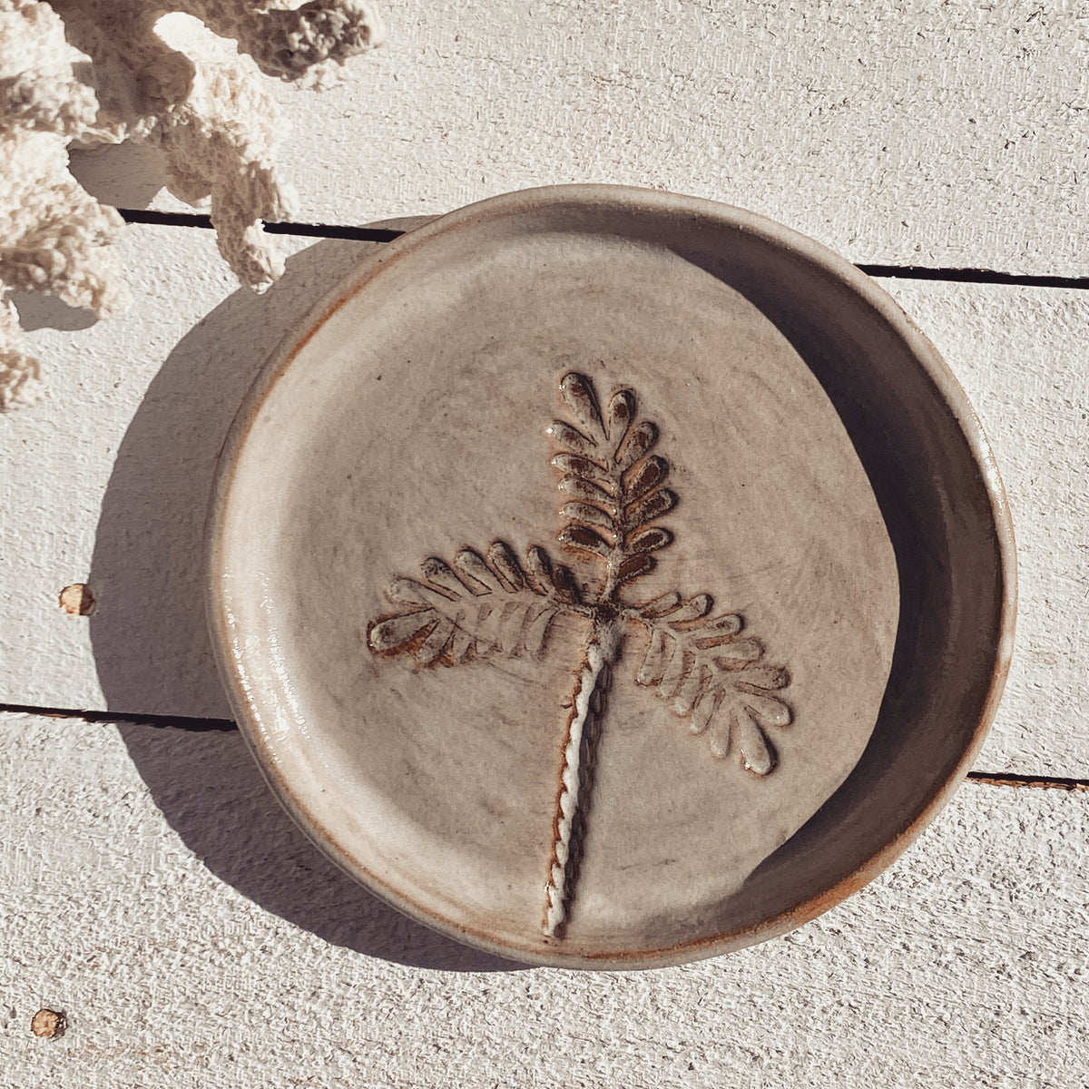 Palm Tree Ceramic Plate | Coastal | Organic | Handmade in Australia – saide