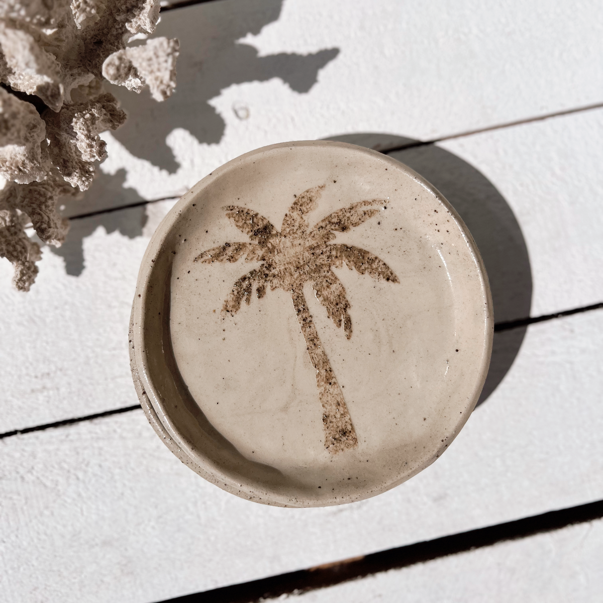 Palm Tree Ceramic Plate 15cm | Coastal | Sand | Handmade in Australia ...