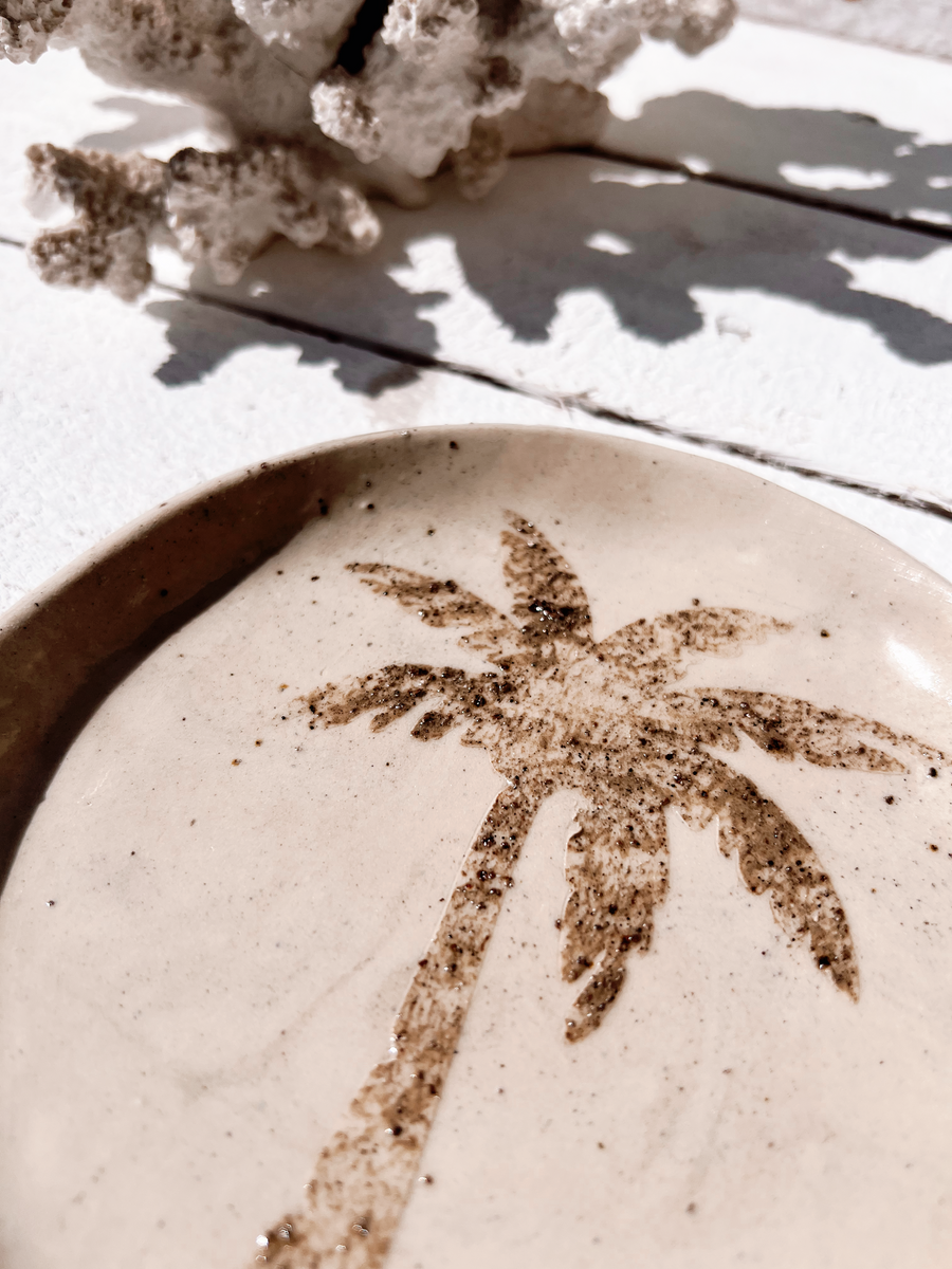 Palm Tree Ceramic Plate 15cm | Coastal | Sand | Handmade in Australia ...